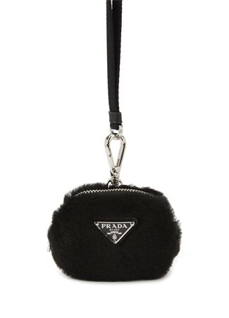 Prada Kadın Siyah Logolu Mini Çanta EU
