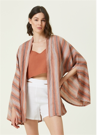 Dor Raw Luxury Kadın Kimono Kırmızı M Eu
