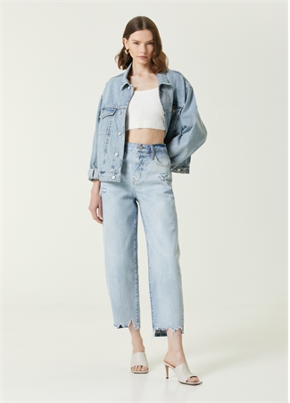 Frame Denim Kadın Ultra High Rise Barrel Mavi Jean Pantolon 24 Us Frame Denim Kadın Ultra High Rise Barrel Mavi Jean Pantolon 24 Us