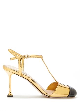 Miu Kadın Gold Siyah Topuklu Ayakkabı 36 Eu