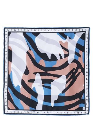 Beymen Kadın Mavi Desenli Twill İpek Fular EU