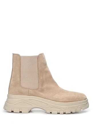 Divarese Kadın Bej Lastik Detaylı Süet Bot 36 Eu