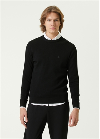 Beymen Club Erkek Siyah Petek Dokulu Logolu Kazak S