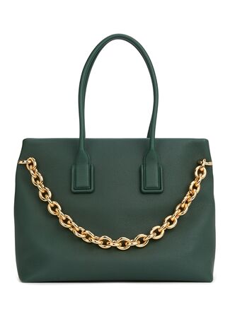 Bottega Veneta Kadın Yeşil Zincir Detaylı Deri Çanta EU
