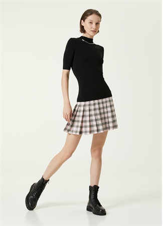 Maje Kadın Siyah Ekoseli Etekli Mini Elbise 36 FR Maje Kadın Siyah Ekoseli Etekli Mini Elbise 36 FR