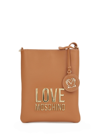 Love Moschino Kadın Camel Logolu Omuz Çantası Kahverengi EU