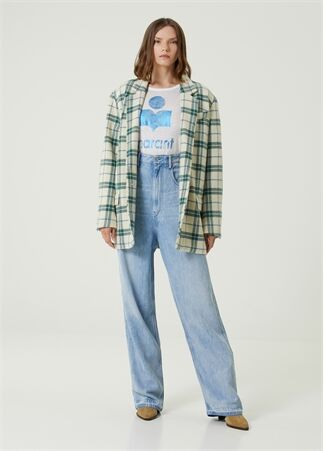 Etoile Isabel Marant Kadın Tilorsy Wide Leg Jean Pantolon Mavi 36 FR Etoile Isabel Marant Kadın Tilorsy Wide Leg Jean Pantolon Mavi 36 FR