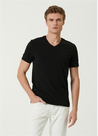 Beymen Club Erkek Siyah V Yaka Logolu Basic T-shirt S Beymen Club Erkek Siyah V Yaka Logolu Basic T-shirt S