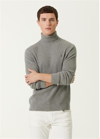 Polo Ralph Lauren Erkek Gri Balıkçı Yaka Yün Kazak S EU