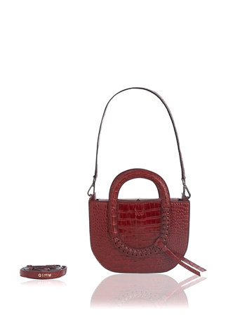 Qimu Kadın Qaila Bordo Krokodil Dokulu Deri El Çantası Mor EU Qimu Kadın Qaila Bordo Krokodil Dokulu Deri El Çantası Mor EU