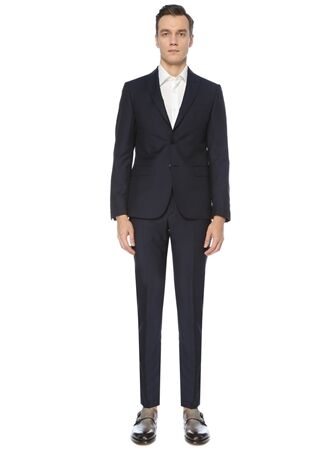 Pal Zileri Erkek Lacivert Desenli Yün Takım Elbise 50 IT