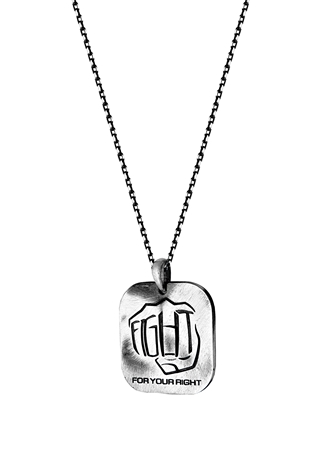 Kayra Khan Erkek Fight Gümüş Rengi Kolye Gri EU