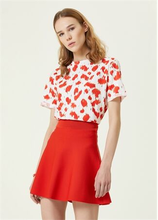 Network Kadın Nar Çiçeği T-shirt Kırmızı Xs Eu