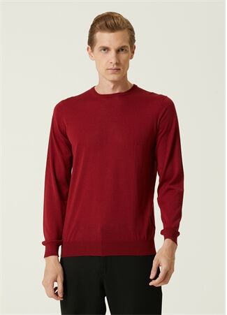 Lardini Erkek Kırmızı Bisiklet Yaka Yün Kazak 50 IT