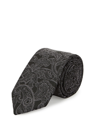 Network Erkek Antrasit İpek Kravat Gri Eu