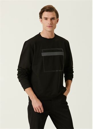 Network Erkek Slim Fit Siyah Sweatshirt L EU