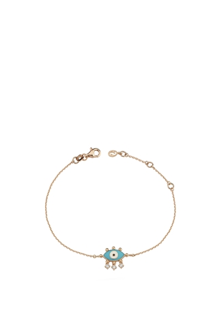 Collection-Selda Jewellery Kadın Beyaz Pırlantalı Altın Rengi Bileklik EU