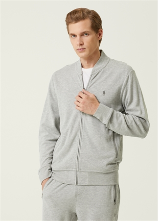 Polo Ralph Lauren Erkek Gri Dik Yaka Logo Nakışlı Sweatshirt S EU Polo Ralph Lauren Erkek Gri Dik Yaka Logo Nakışlı Sweatshirt S EU