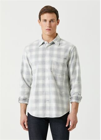 Tommy Hilfiger Erkek Frosted Gri Ekoseli Gömlek L EU Tommy Hilfiger Erkek Frosted Gri Ekoseli Gömlek L EU