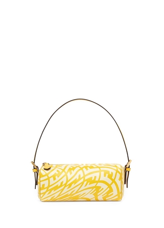 Fendi Kadın Sarı Beyaz Geometrik Logo Desenli Omuz Çanta EU Fendi Kadın Sarı Beyaz Geometrik Logo Desenli Omuz Çanta EU