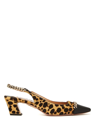 Aquazzura Kadın Nikki Leopar Desenli Deri Topuklu Ayakkabı Kahverengi 36 EU Aquazzura Kadın Nikki Leopar Desenli Deri Topuklu Ayakkabı Kahverengi 36 EU