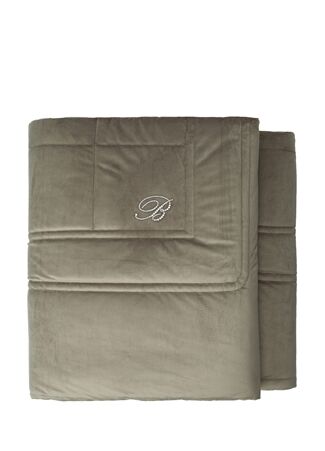 Blumarine Home Taş Logo İşlemeli Yatak Örtüsü Gri