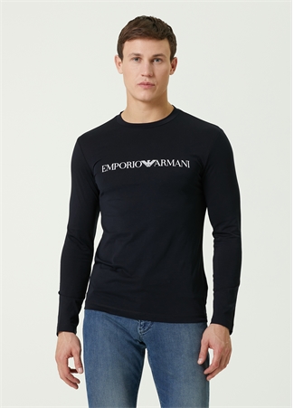 Emporio Armani Erkek Lacivert Logolu Uzun Kollu T-shirt S EU Emporio Armani Erkek Lacivert Logolu Uzun Kollu T-shirt S EU