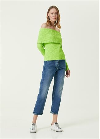 Msgm Kadın Slim Fit Mavi Crop Jean Pantolon 42 IT