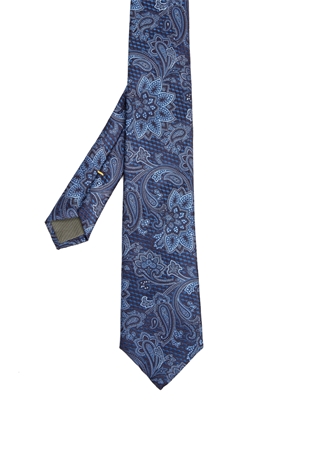 Canali Erkek Mavi Karışık Desenli İpek Kravat EU Canali Erkek Mavi Karışık Desenli İpek Kravat EU