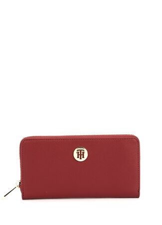 Tommy Hilfiger Kadın Kırmızı Logolu Cüzdan EU