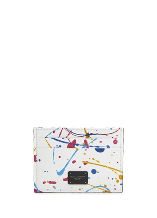 Dolce&gabbana Erkek Beyaz Desenli Logolu Deri Kartlık Eu Dolce&gabbana Erkek Beyaz Desenli Logolu Deri Kartlık Eu