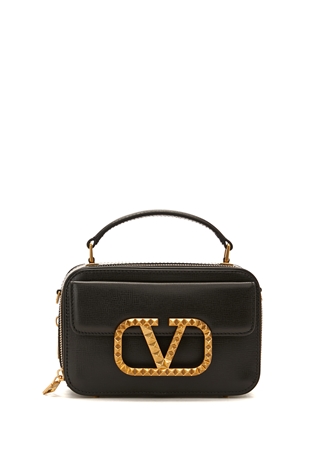 Valentino Garavani Kadın Rockstud Alcove Siyah Deri Çanta Eu