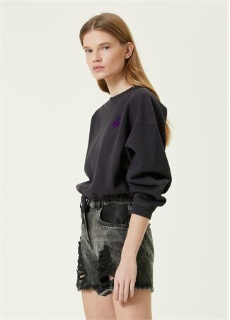 Etoile Isabel Marant Kadın Siyah Bisiklet Yaka Sweatshirt 36 FR Etoile Isabel Marant Kadın Siyah Bisiklet Yaka Sweatshirt 36 FR