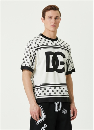 Dolce&gabbana Erkek Bej Logo Desenli T-shirt 44 It Dolce&gabbana Erkek Bej Logo Desenli T-shirt 44 It