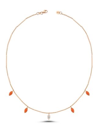 Melis Göral Kadın Deep Sea Mercan Altın Rengi Kolye EU