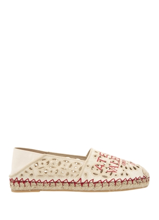 Valentino Garavani Kadın Bej Logolu Nakışlı Espadril 36 EU Valentino Garavani Kadın Bej Logolu Nakışlı Espadril 36 EU