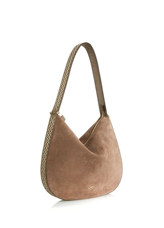 Qimu Kadın Prokopi Kahverengi Süet El Çantası Turuncu EU