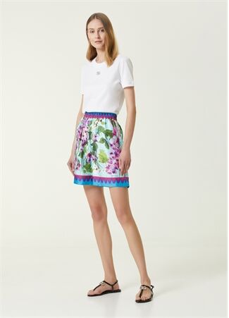 Dolce&Gabbana Kadın Mavi Çiçekli İpek Şort 38 IT