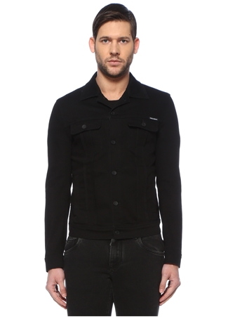 Dolce&Gabbana Erkek Siyah Polo Yaka Denim Ceket 44 IT Dolce&Gabbana Erkek Siyah Polo Yaka Denim Ceket 44 IT