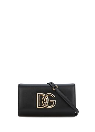 Dolce&Gabbana Kadın Siyah Deri Omuz Çantası EU