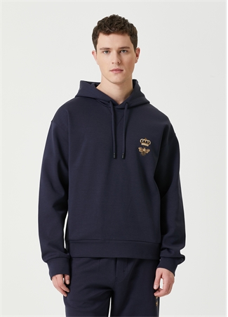 Dolce&Gabbana Erkek Lacivert Kapüşonlu Patch Detaylı Sweatshirt 44 IT Dolce&Gabbana Erkek Lacivert Kapüşonlu Patch Detaylı Sweatshirt 44 IT