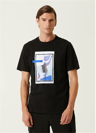 Network Erkek Slim Fit Siyah Baskılı T-shirt M EU