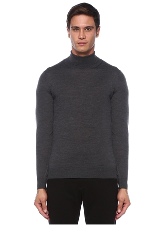 Beymen Collection Erkek Antrasit Balıkçı Yaka Yün Kazak Gri S EU