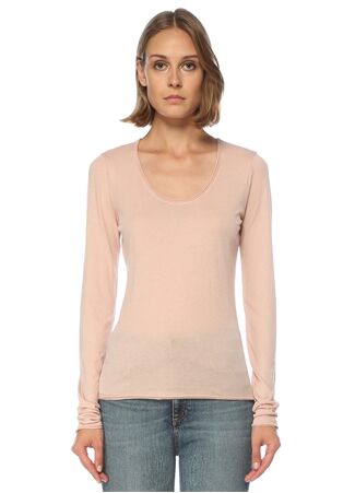 Rag&Bone Kadın Gaia Altın Rengi Uzun Kol Jersey T-shirt Pembe L EU