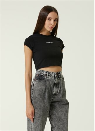 Wasted Kadın Bella Signature Siyah Crop T-shirt S EU