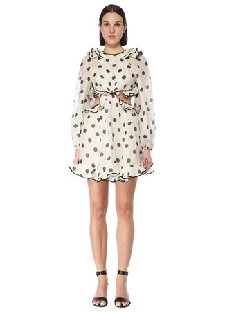 Zimmermann Kadın The Lovestruck Frilled Puanlı Mini Keten Elbise Siyah US Zimmermann Kadın The Lovestruck Frilled Puanlı Mini Keten Elbise Siyah US