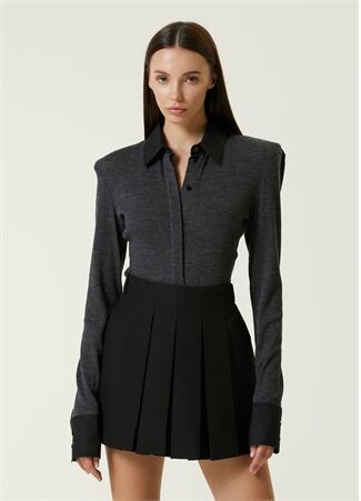 The Attico Kadın Gri Polo Yaka Yün Triko 42 IT