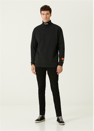Heron Preston Erkek Siyah Balıkçı Yaka Logolu Sweatshirt S Eu Heron Preston Erkek Siyah Balıkçı Yaka Logolu Sweatshirt S Eu