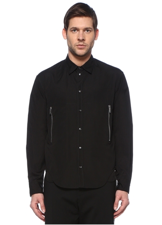 Dsquared2 Erkek Siyah Polo Yaka Gömlek 46 IT Dsquared2 Erkek Siyah Polo Yaka Gömlek 46 IT
