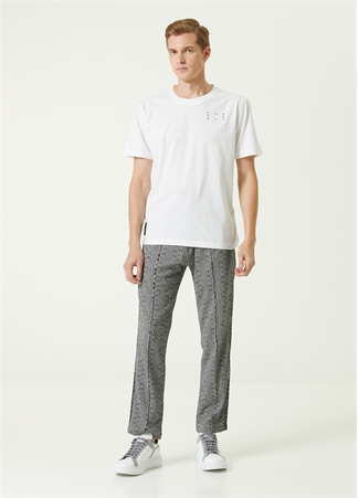 MCQ Erkek Siyah Beyaz Mikro Desenli Eşofman Altı S EU MCQ Erkek Siyah Beyaz Mikro Desenli Eşofman Altı S EU